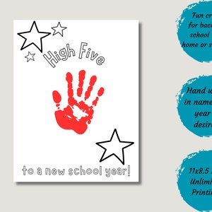 Back to School High Five Handprint Craft for Kids - Fun First Day of ...