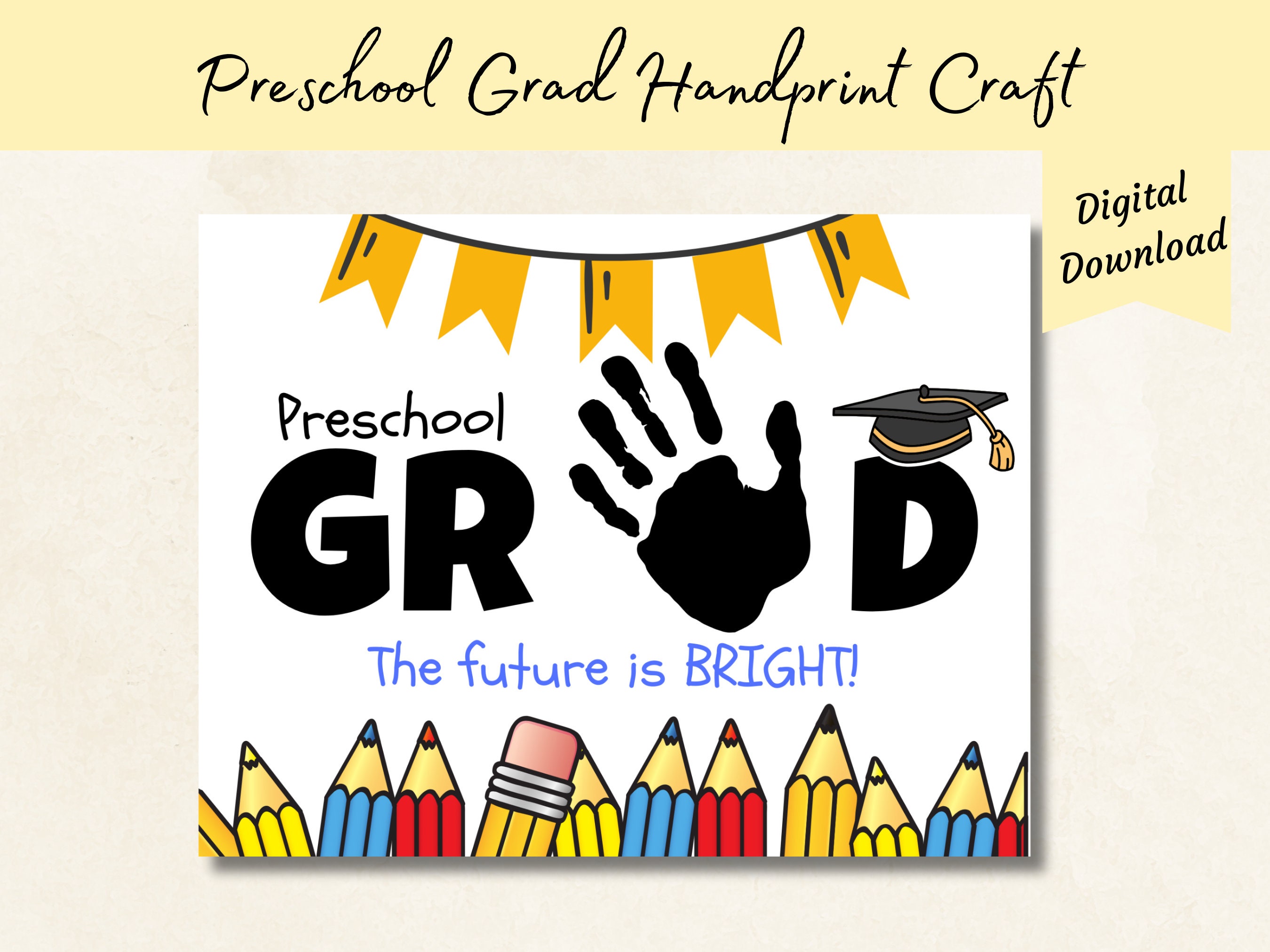 Preschool Graduation Handprint Craft Activity for Kids - Etsy