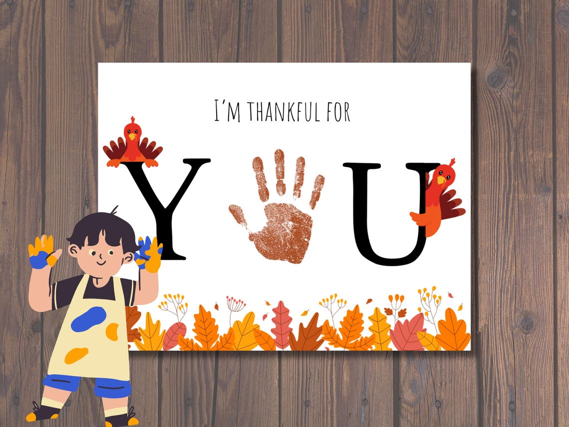 Thankful for You Handprint Thanksgiving Craft Printable for Kids ...