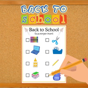 Back to School Scavenger Hunt Printable for Kids - Classroom Game Back ...
