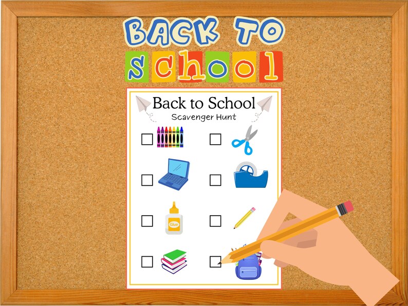 Back to School Scavenger Hunt Printable for Kids Classroom Game Back to ...