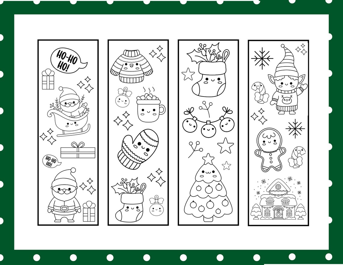 Printable Bookmarks Christmas for Coloring | Classroom Gift | Family ...