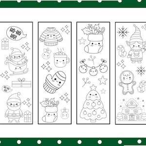 Printable Bookmarks Christmas for Coloring | Classroom Gift | Family ...