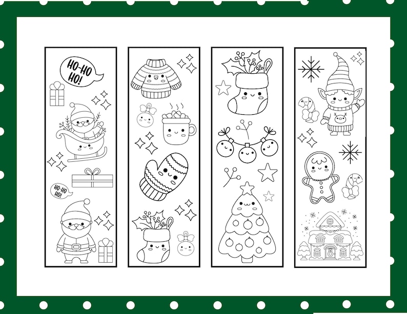 Printable Bookmarks Christmas for Coloring | Classroom Gift | Family ...
