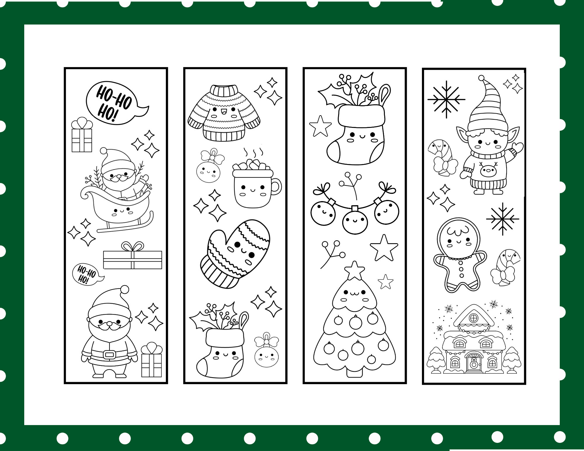 Printable Bookmarks Christmas for Coloring | Classroom Gift | Family ...