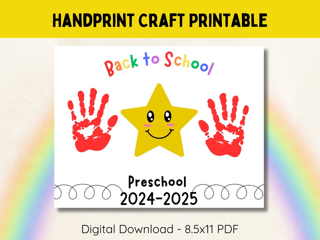 Preschool Back to School Handprint Craft for Kids - Fun Back to School ...