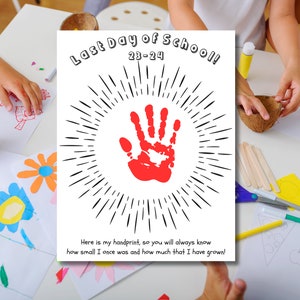 Last Day of School Handprint Craft Printable for Kids Cute End of the ...