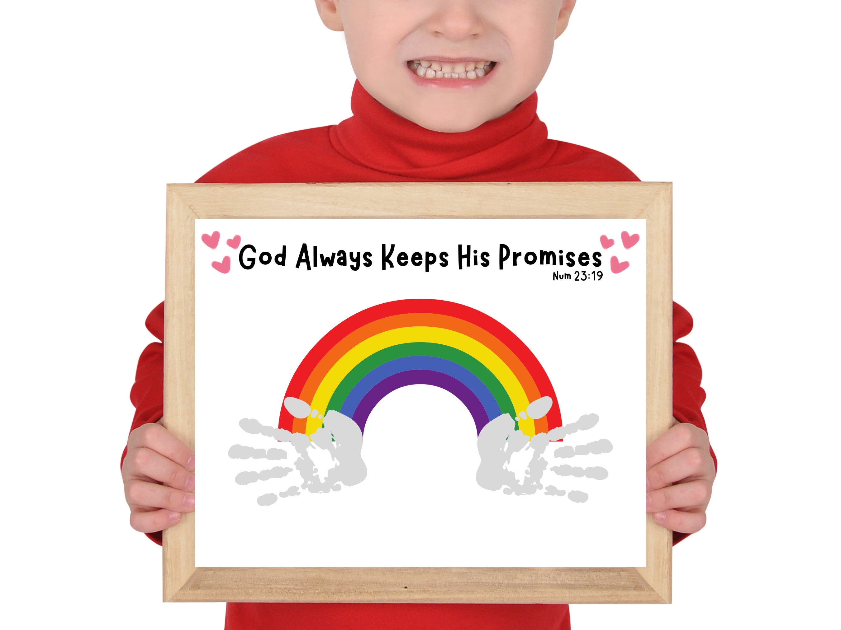 Rainbow Handprint Craft, God Keeps His Promises, Sunday School (digital ...