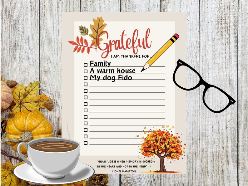 Grateful Thankful List Printable List What You Are Grateful for ...