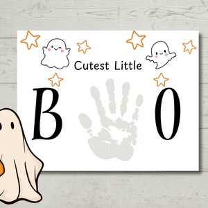 Kids Halloween Boo Ghost Handprint Craft Printable, Daycare or ...