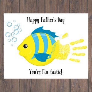 Kids Father's Day Handprint Craft Activity Printable, Cute Simple Craft ...