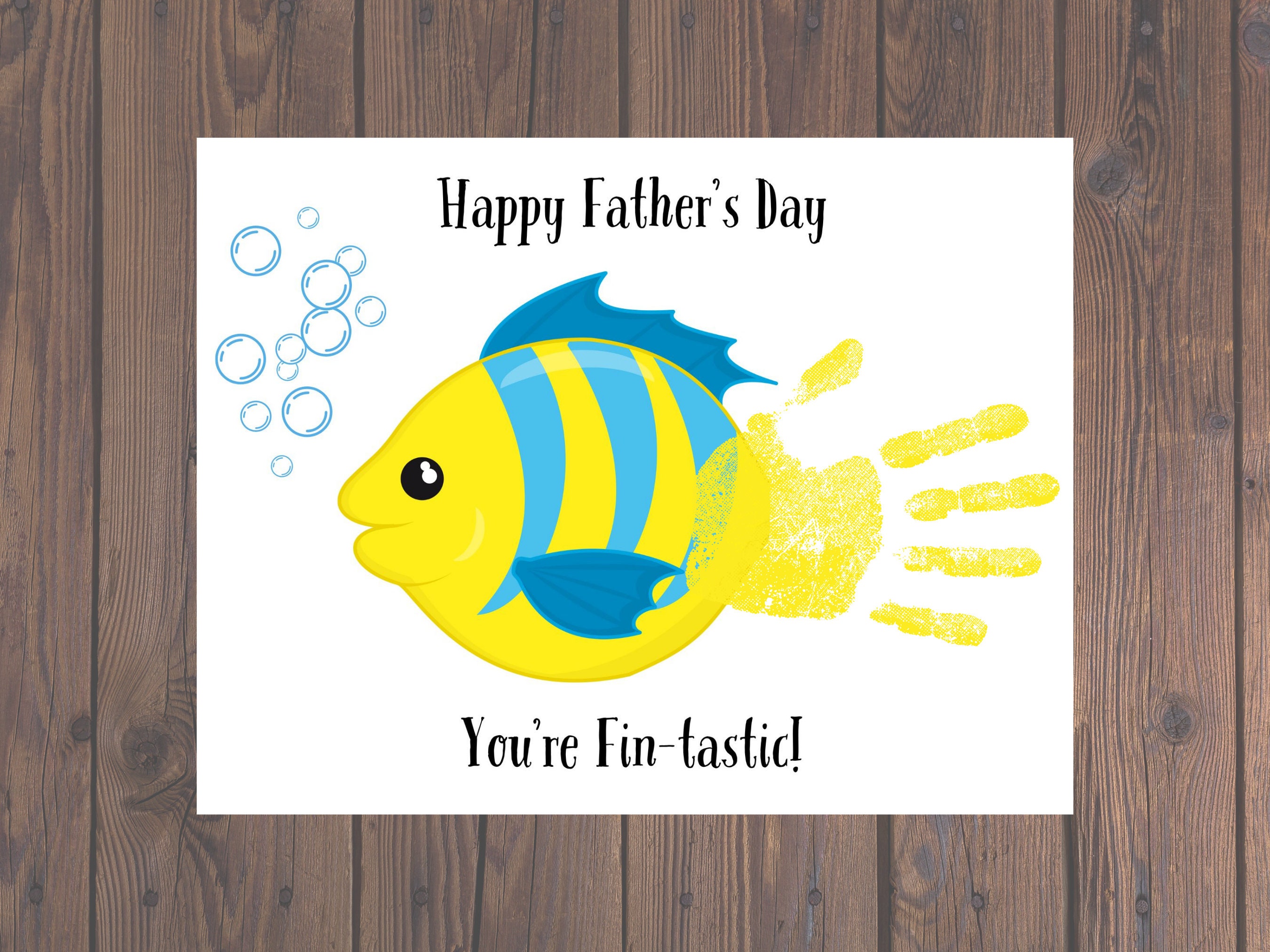 Kids Father's Day Handprint Craft Activity Printable, Cute Simple Craft ...