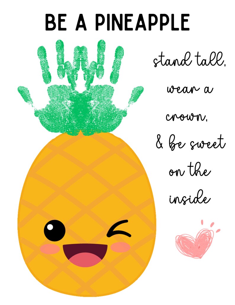 Kids Pineapple Handprint Craft Printable | Fun Girls Birthday Party ...