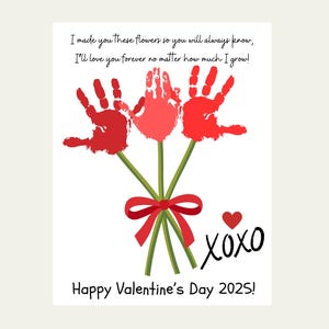 Kids Valentine's Day Handprint Bouquet Classroom Craft for Teachers ...