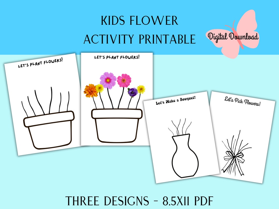 Flower Printable Activity for Kids, Make a Flower Bouquet Craft ...