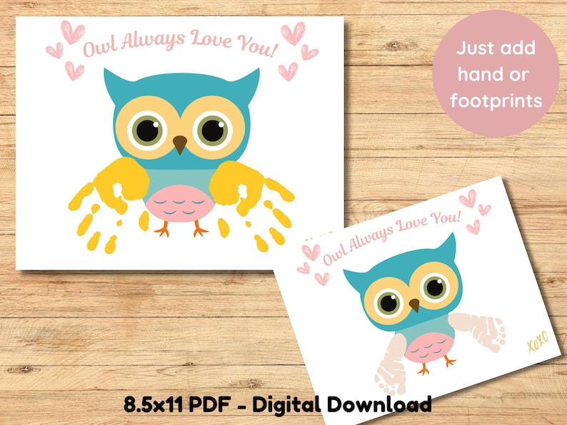 Kids Owl Love You Handprint Craft Printable Owl Love You Parent ...