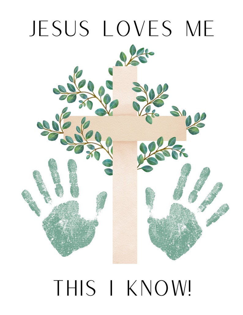 Jesus Loves Me Handprint Craft – Easter Sunday School Activity (digital ...