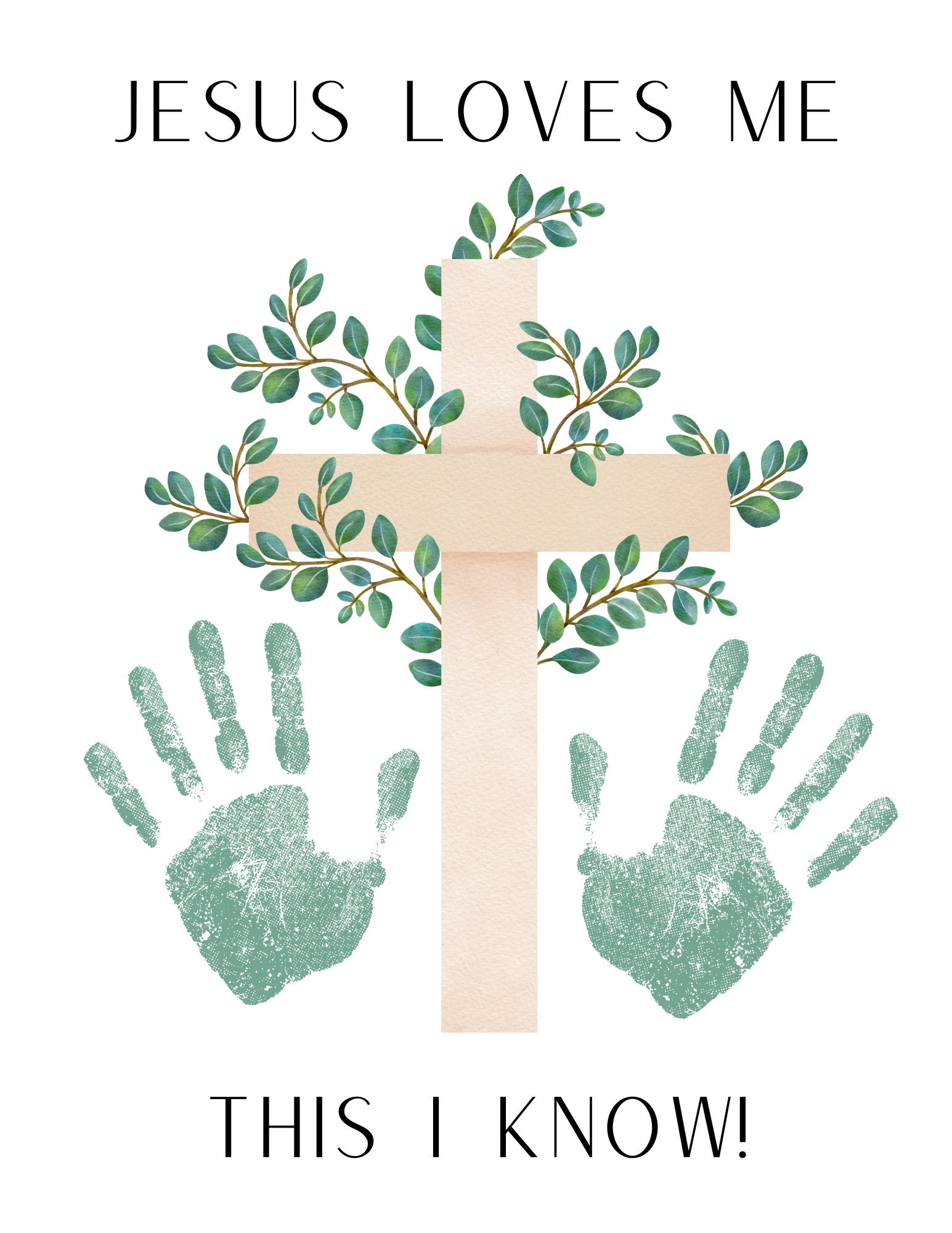 Jesus Loves Me Kids Handprint Craft for Church Nursery, Sunday School ...