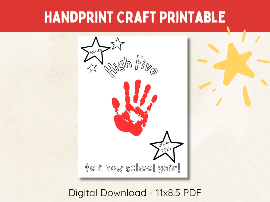 Back to School High Five Handprint Craft for Kids - Fun First Day of ...