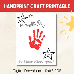 Back to School High Five Handprint Craft for Kids - Fun First Day of ...