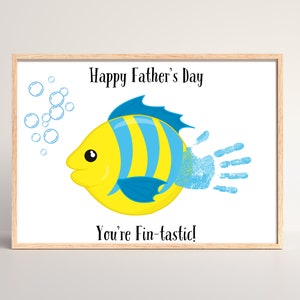 Kids Father's Day Handprint Craft Activity Printable, Cute Simple Craft ...