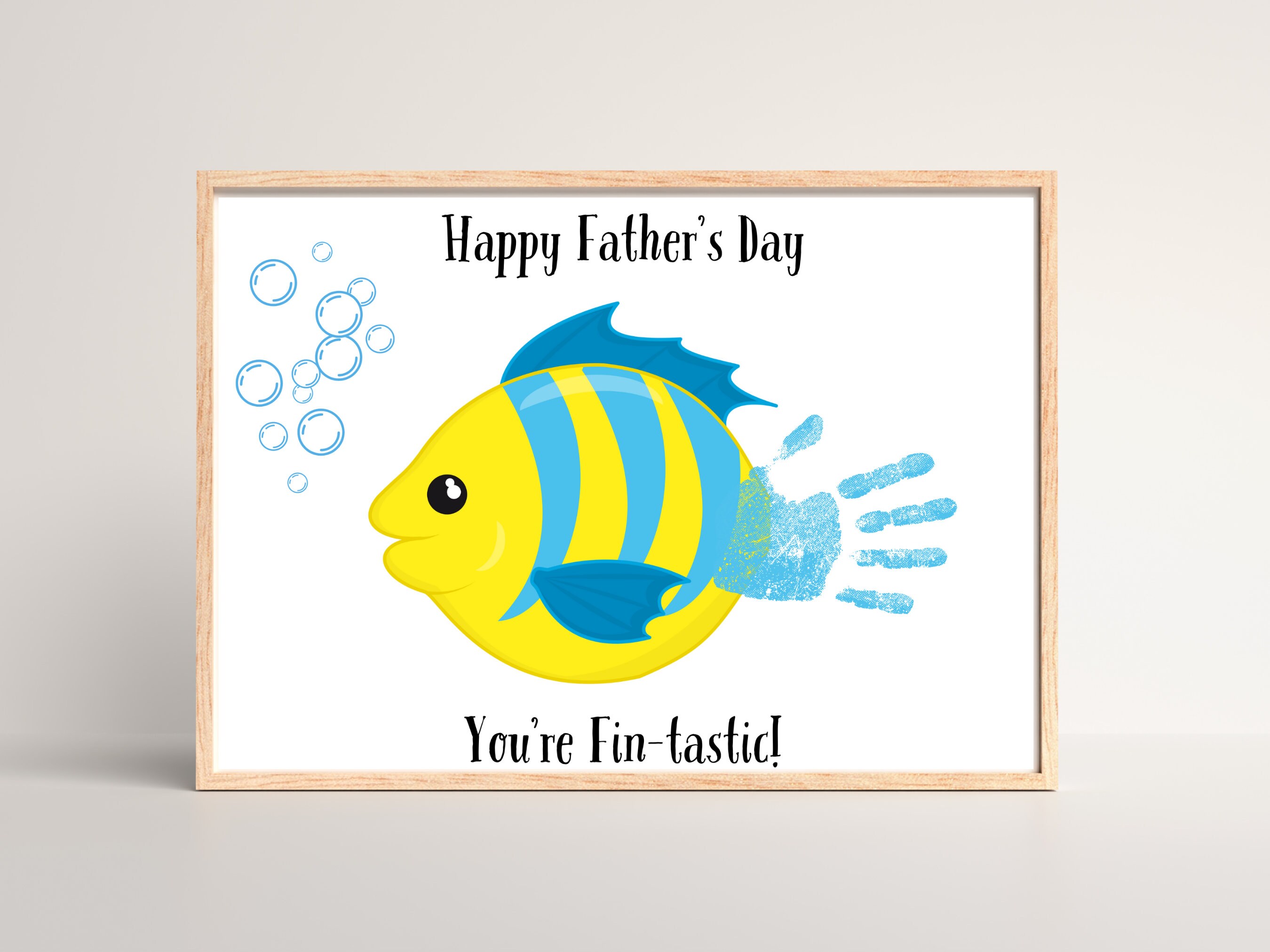 Kids Father's Day Handprint Craft Activity Printable, Cute Simple Craft ...