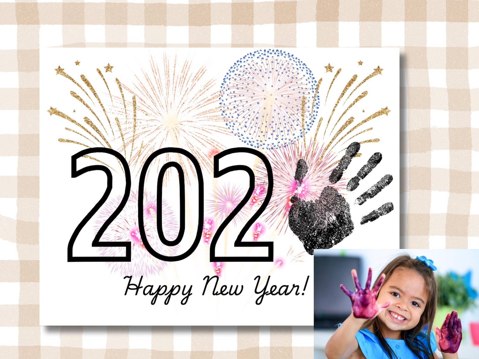 New Years Handprint Craft | 2025 Kids Preschool or Daycare Activity ...