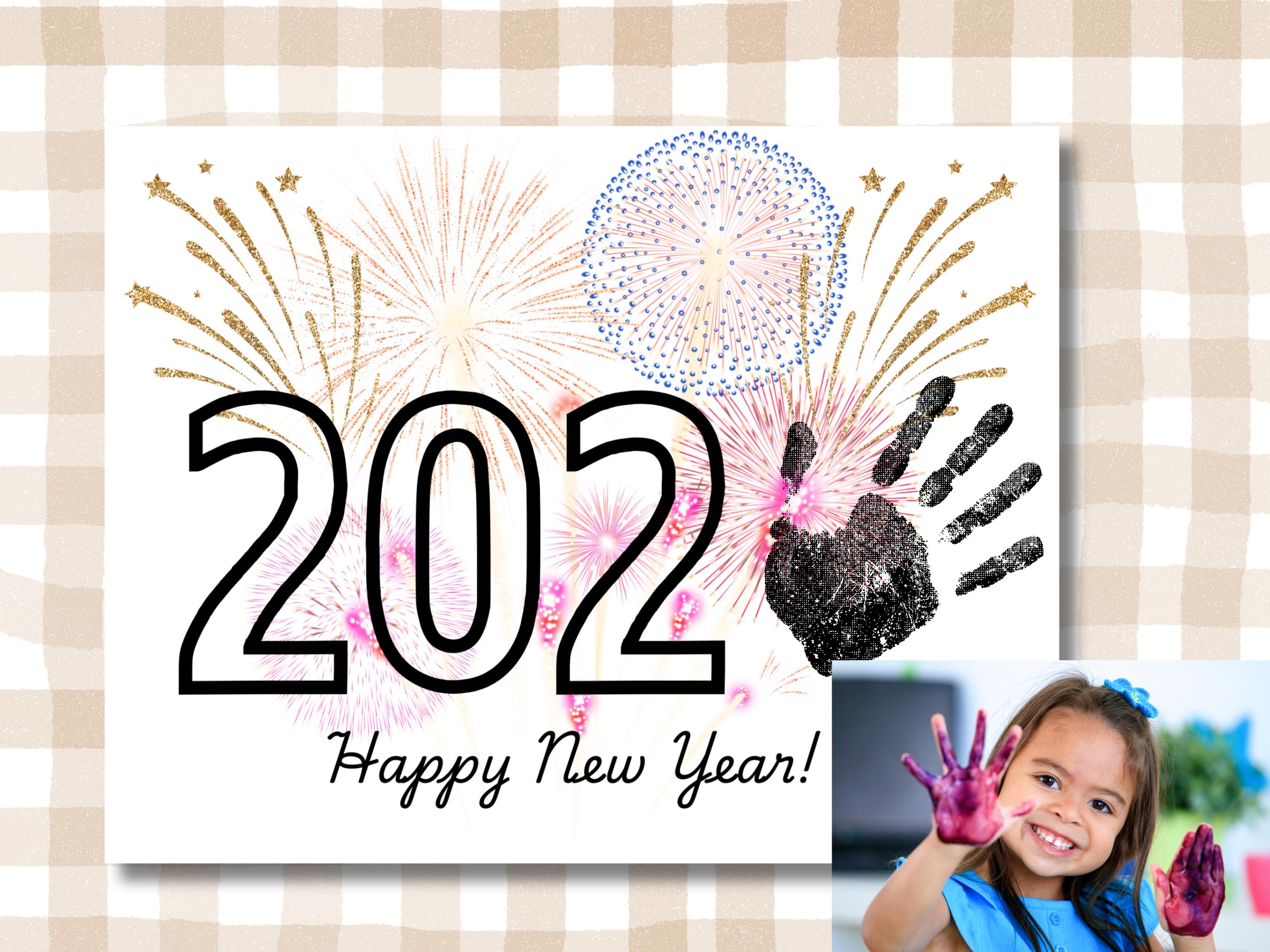 New Years Handprint Craft | 2025 Kids Preschool or Daycare Activity ...