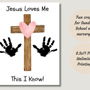 Jesus Loves Me Kids Handprint Activity for Daycare, Sunday School or ...