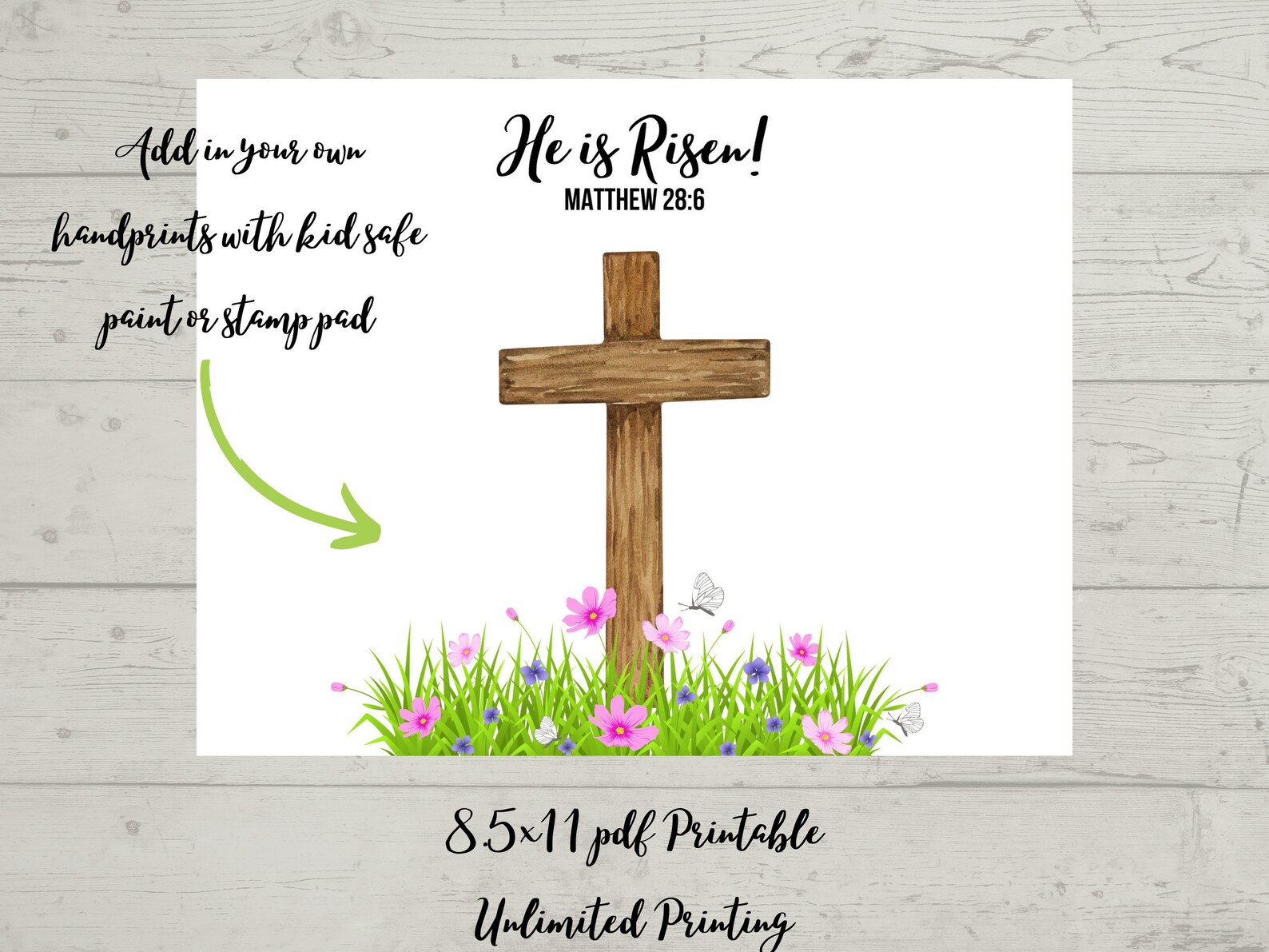 Easter He is Risen Handprint Craft Activity for Preschool Church Home ...
