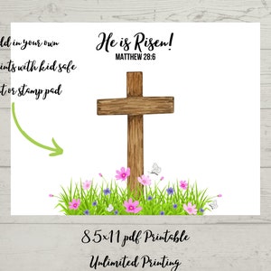 Easter He is Risen Handprint Craft Activity for Preschool Church Home ...