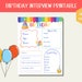 Kids Birthday Interview Printable: Yearly Memory Keepsake (PDF Download ...