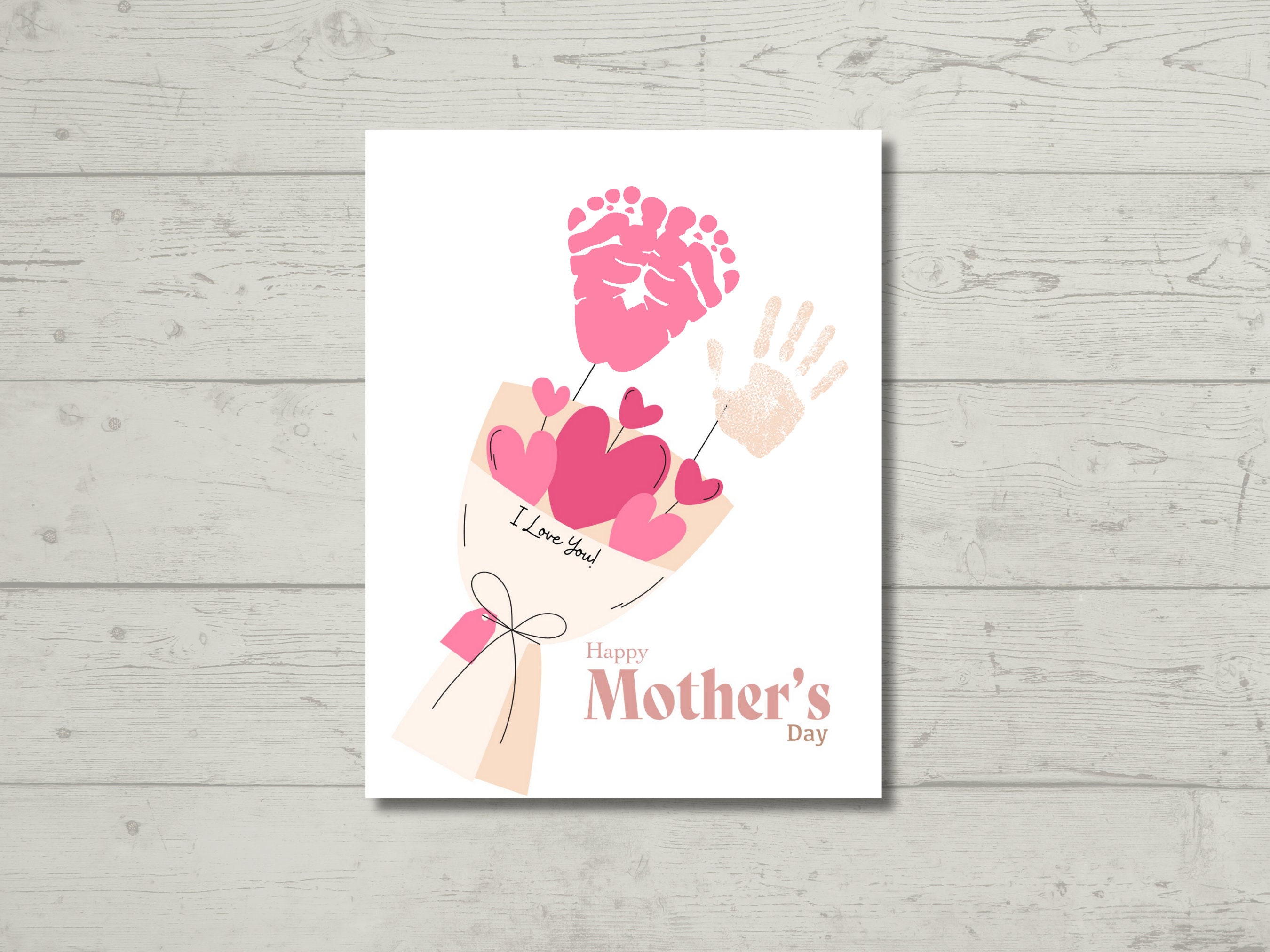 Mother's Day Handprint Kids Craft Flower Bouquet Printable Gift for Mom ...