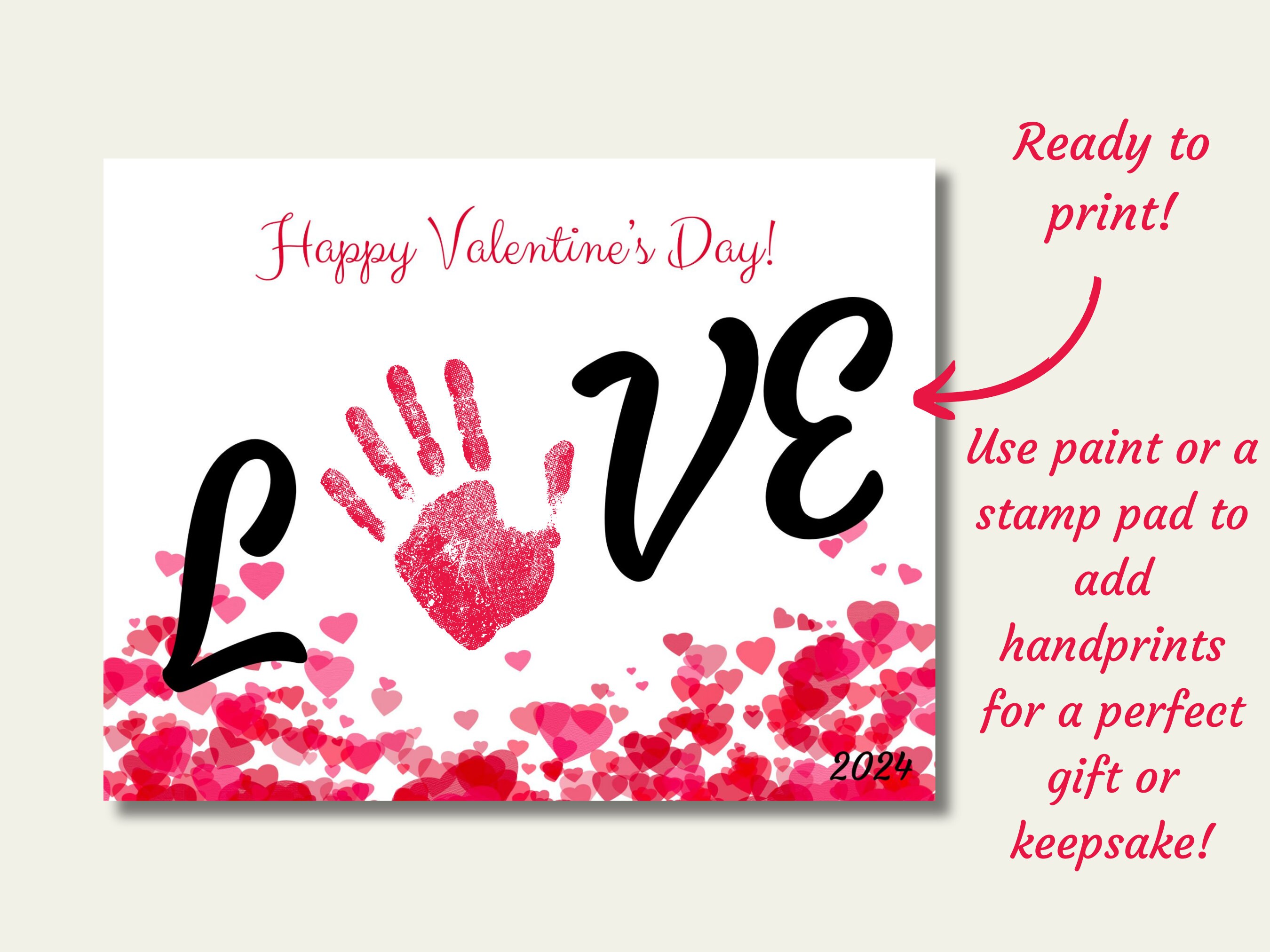 Valentine's Day Handprint Craft Printable Parent Gift Valentine ...
