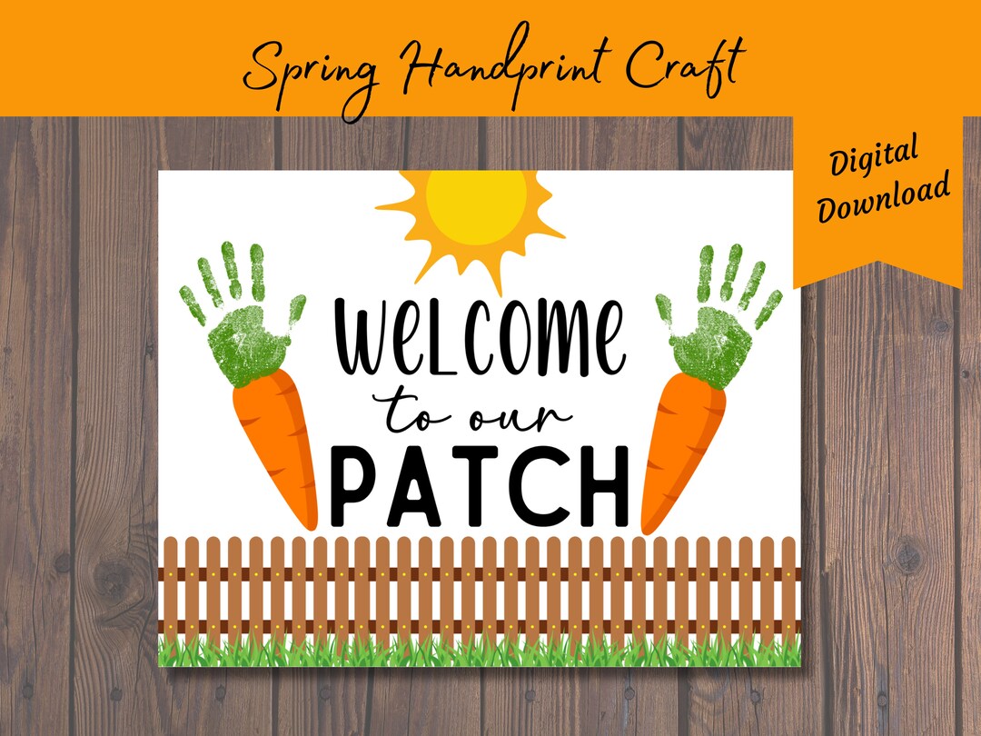 Kids Garden Carrot Handprint Craft Printable | Spring Summer Garden ...