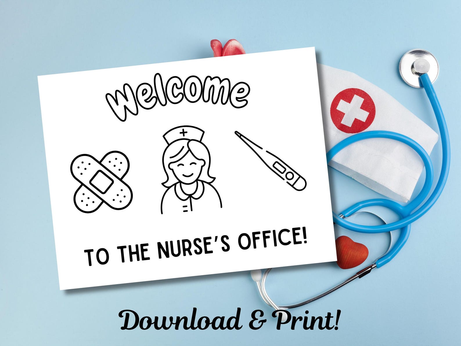 Nurse's Office Welcome Sign: Kid-friendly Wall Decor (PDF Printable) - Etsy