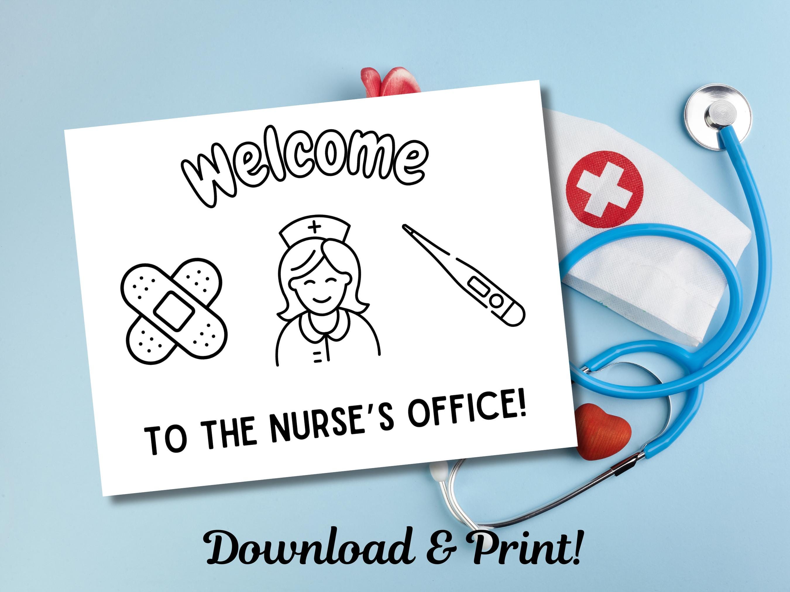 Nurse's Office Welcome Sign: Kid-friendly Wall Decor (PDF Printable) - Etsy