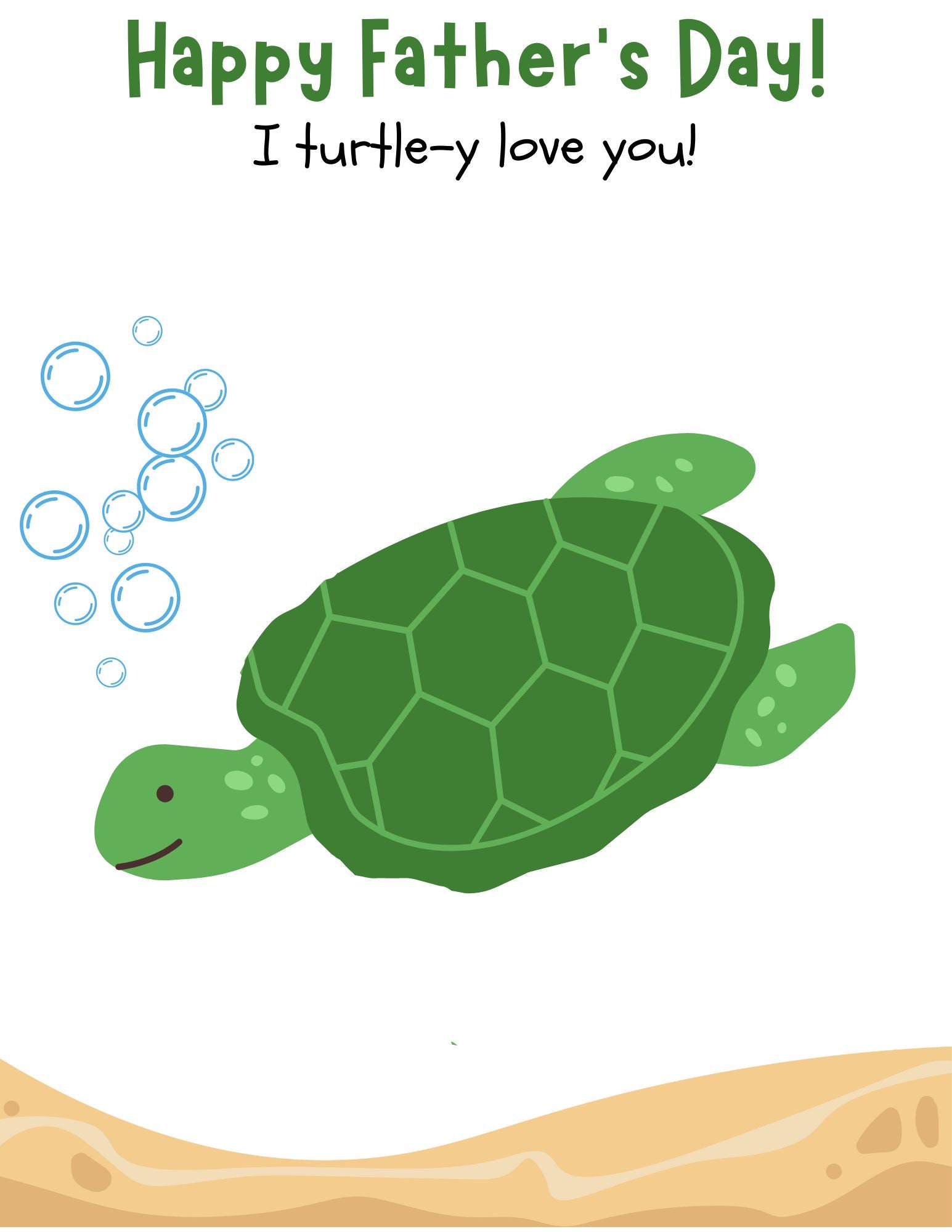 Father's Day Turtle Handprint Craft Gift for Dad Activity for Baby ...