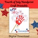 Kids Fourth of July Handprint Craft Printable Activity, Firework Art ...
