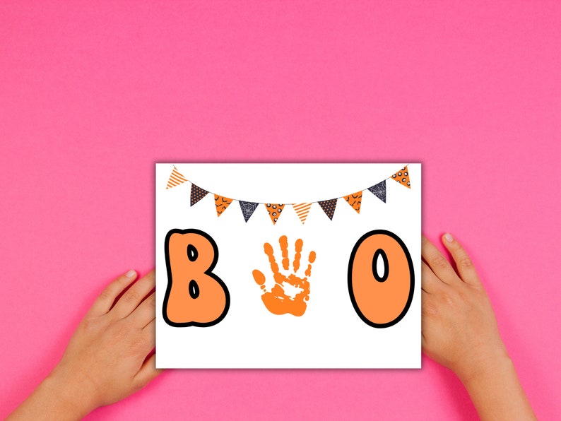 Kids Halloween Boo Ghost Handprint Craft Printable, Daycare or ...