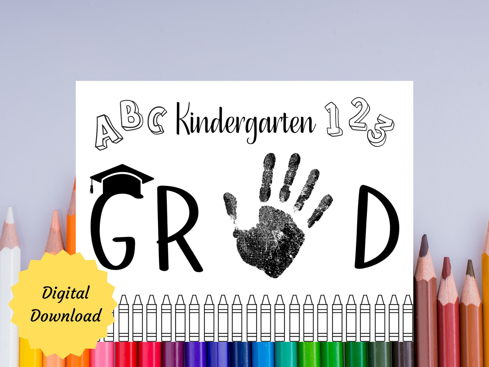 Kids Kindergarten Graduation Handprint Craft Teacher Resource or ...