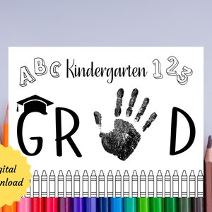 Kids Kindergarten Graduation Handprint Craft Teacher Resource or ...