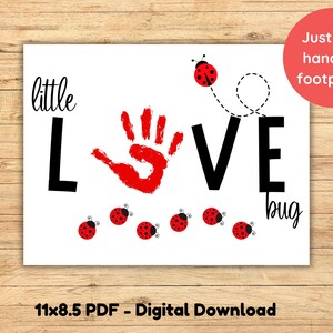 Valentine's Day Handprint Kids Craft Printable, Love Bug Parent Gift ...