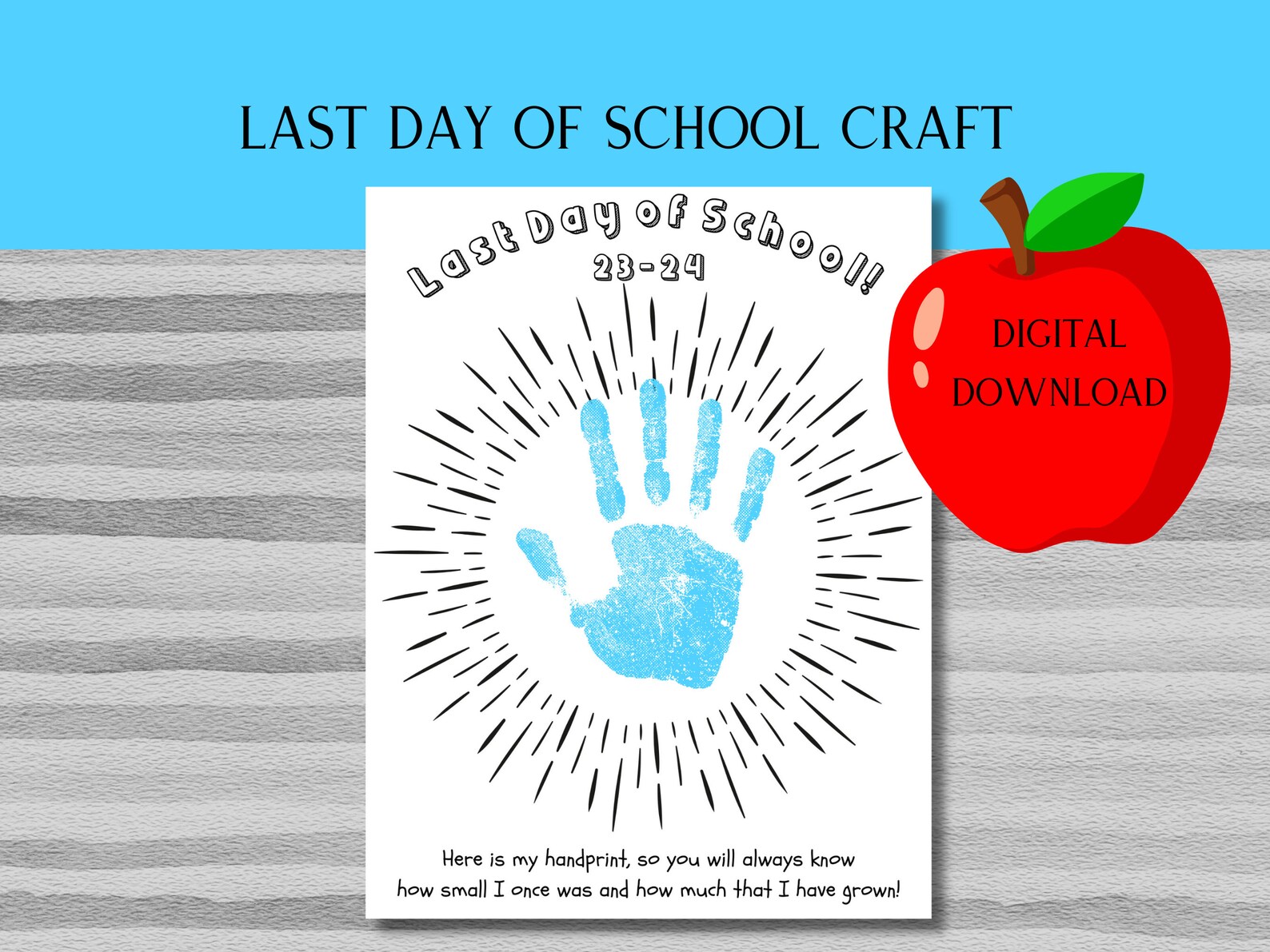 Last Day of School Handprint Craft Printable for Kids Cute End of the ...