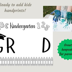 Kids Kindergarten Graduation Handprint Craft Teacher Resource or ...