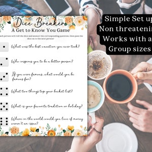 Ice Breaker Dice Game Printable: Get to Know You Activity (digital ...