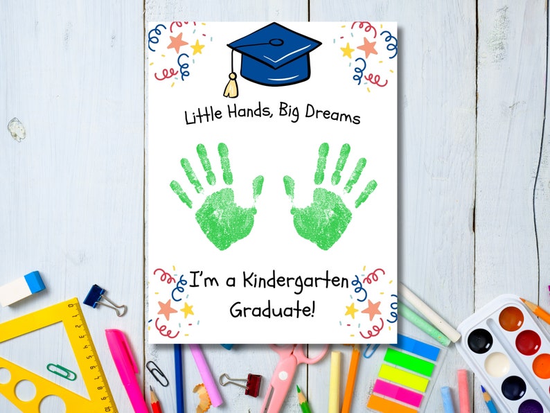 Kindergarten Graduation Handprint Craft Teacher Resource or Homeschool ...