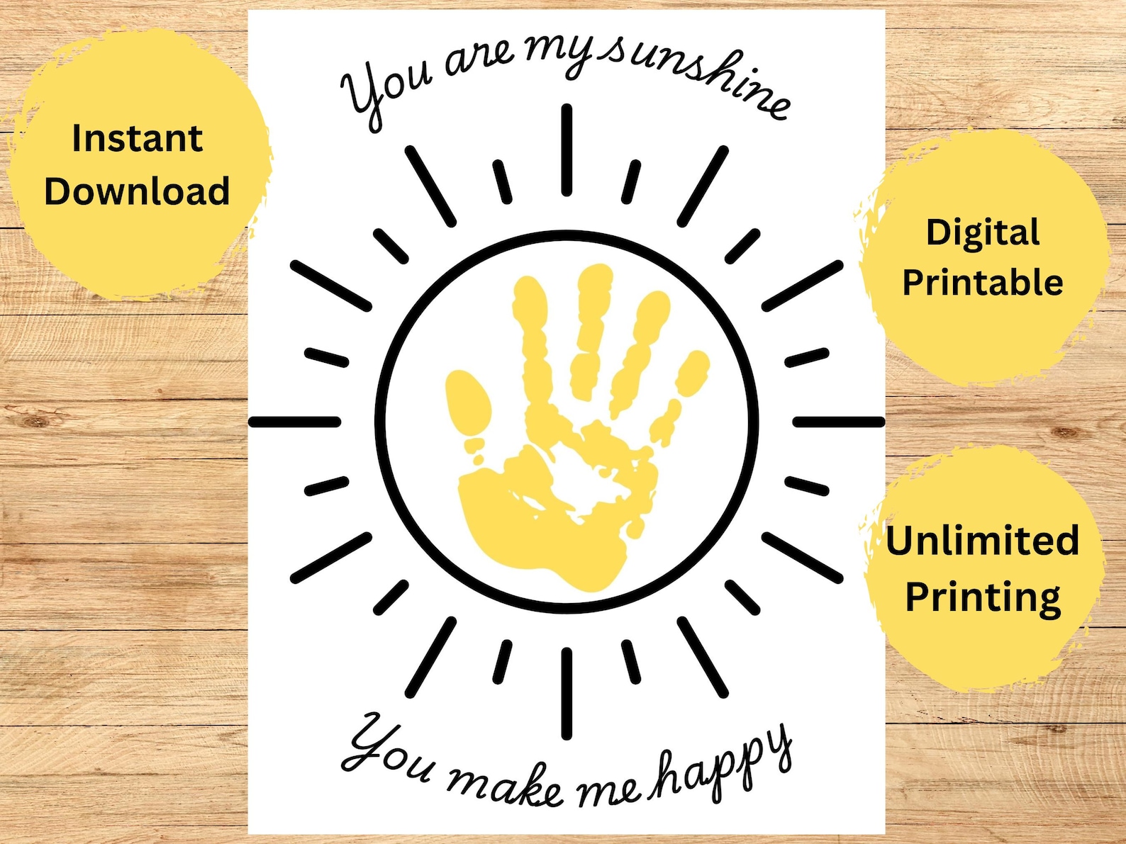 You Are My Sunshine Handprint Art: Kids Craft Keepsake (PDF) - Etsy