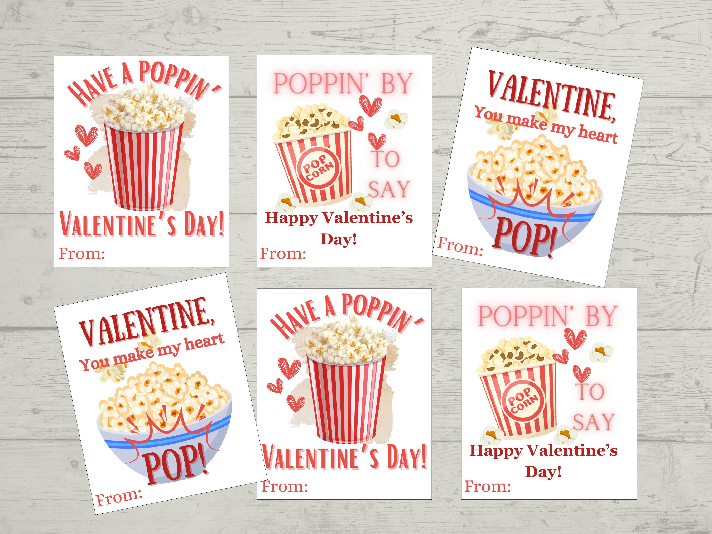 Valentine's Day Printable Cards Handout Kids School Valentine Cards ...