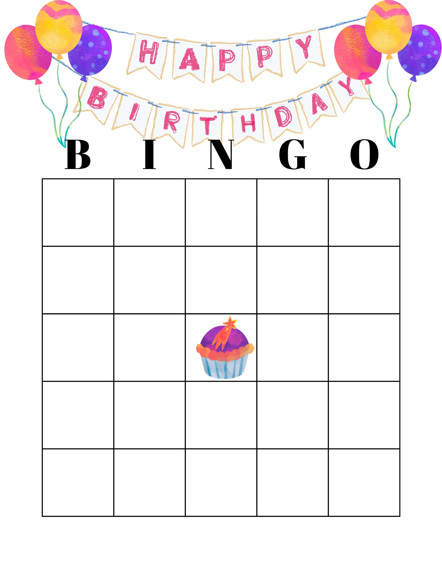 Birthday Bingo Game Printable Classroom Kids Birthday Party Activity ...